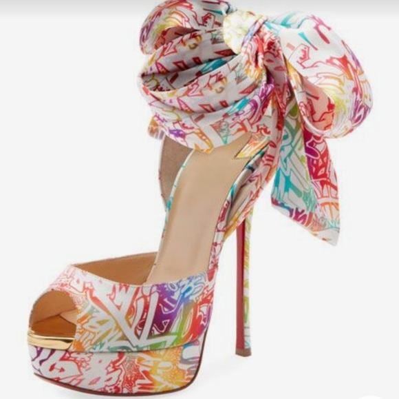 Christian Louboutin | Shoes | Jersey Vamp Wallgraf Crepe Platform Red ...